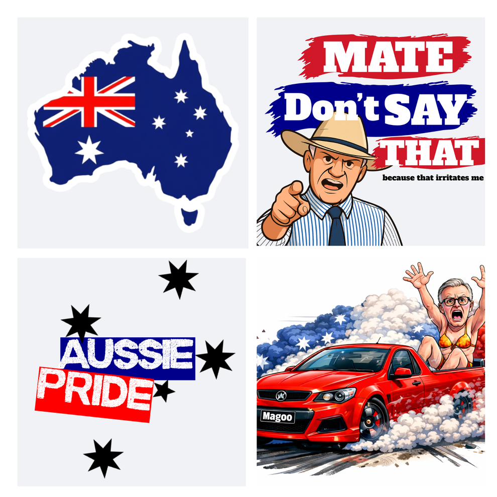 Aussie pack -3 Sticker bundle - SHIPPING INCLUDED – Albokini